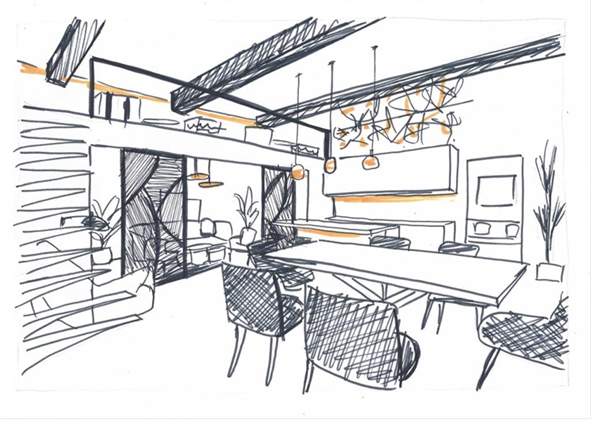 Hubstairs Croquis d'architecte - Les Confettis